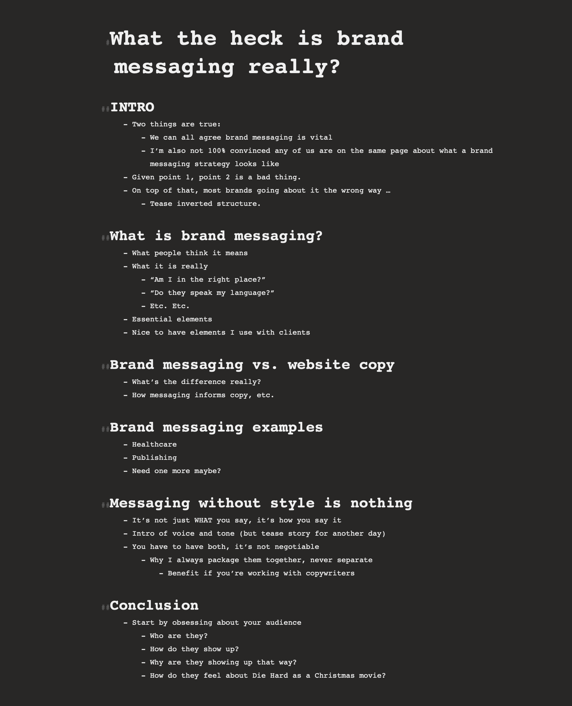 How to write a blog post outline (tips + examples)